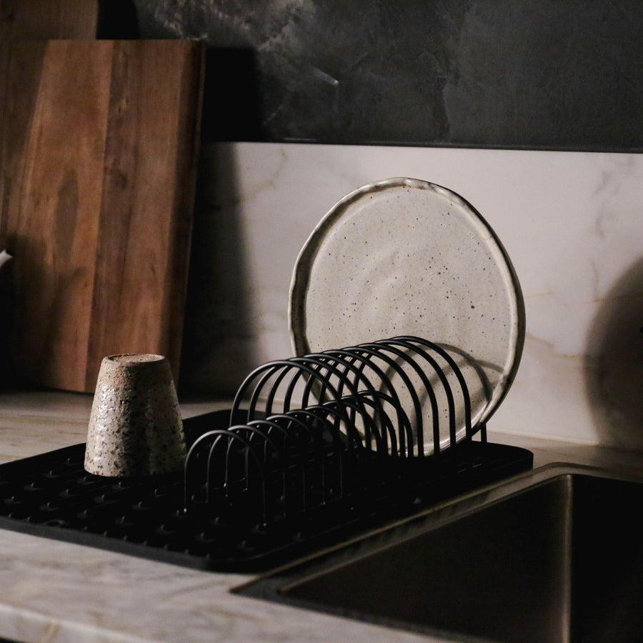 DESIGNSTUFF DRIP Dish Drainer, Black (Set of 2)