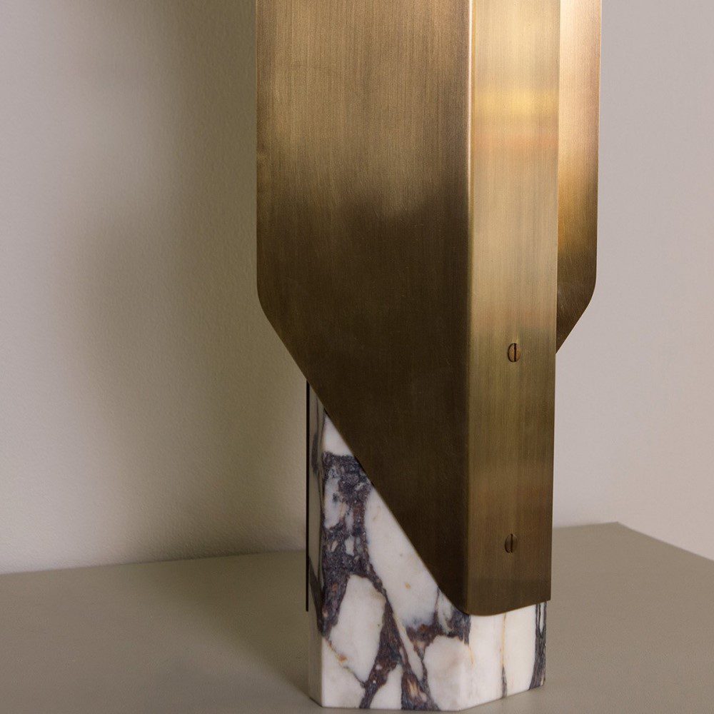 PRE-ORDER │ BEN-TOVIM DESIGN Fold Table Lamp, Calacatta Viola/Bronze P