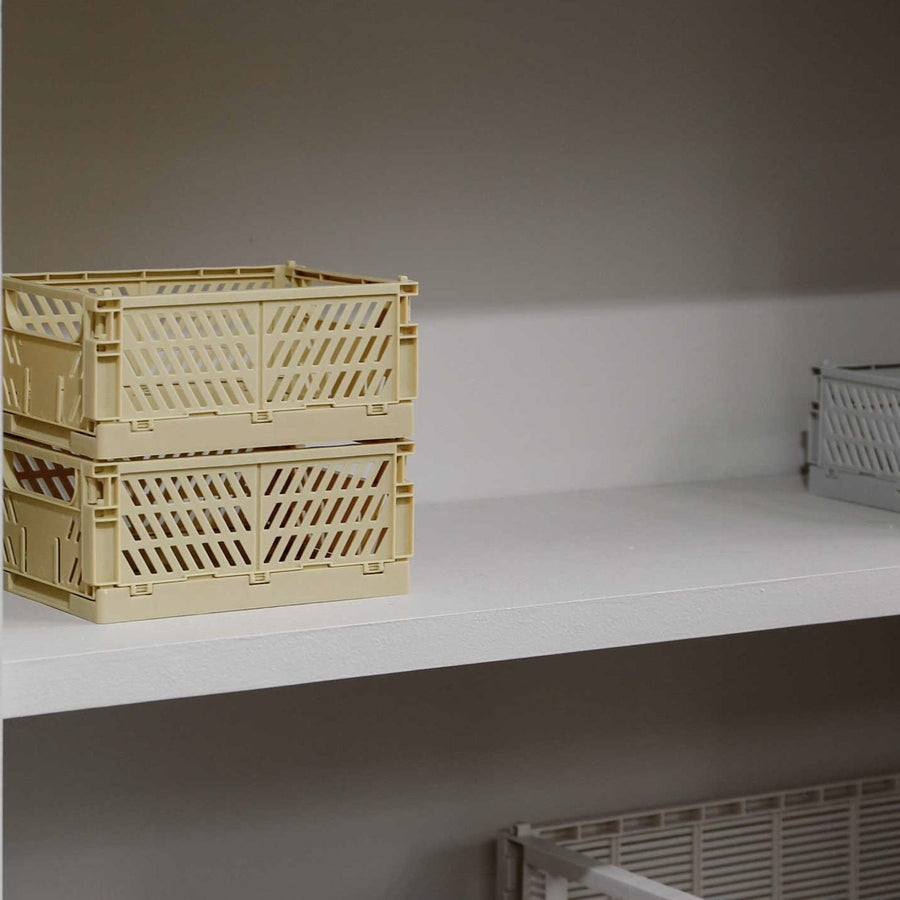 Get Yours: Slant Collapsible Crate, S, Straw (Set of 2)