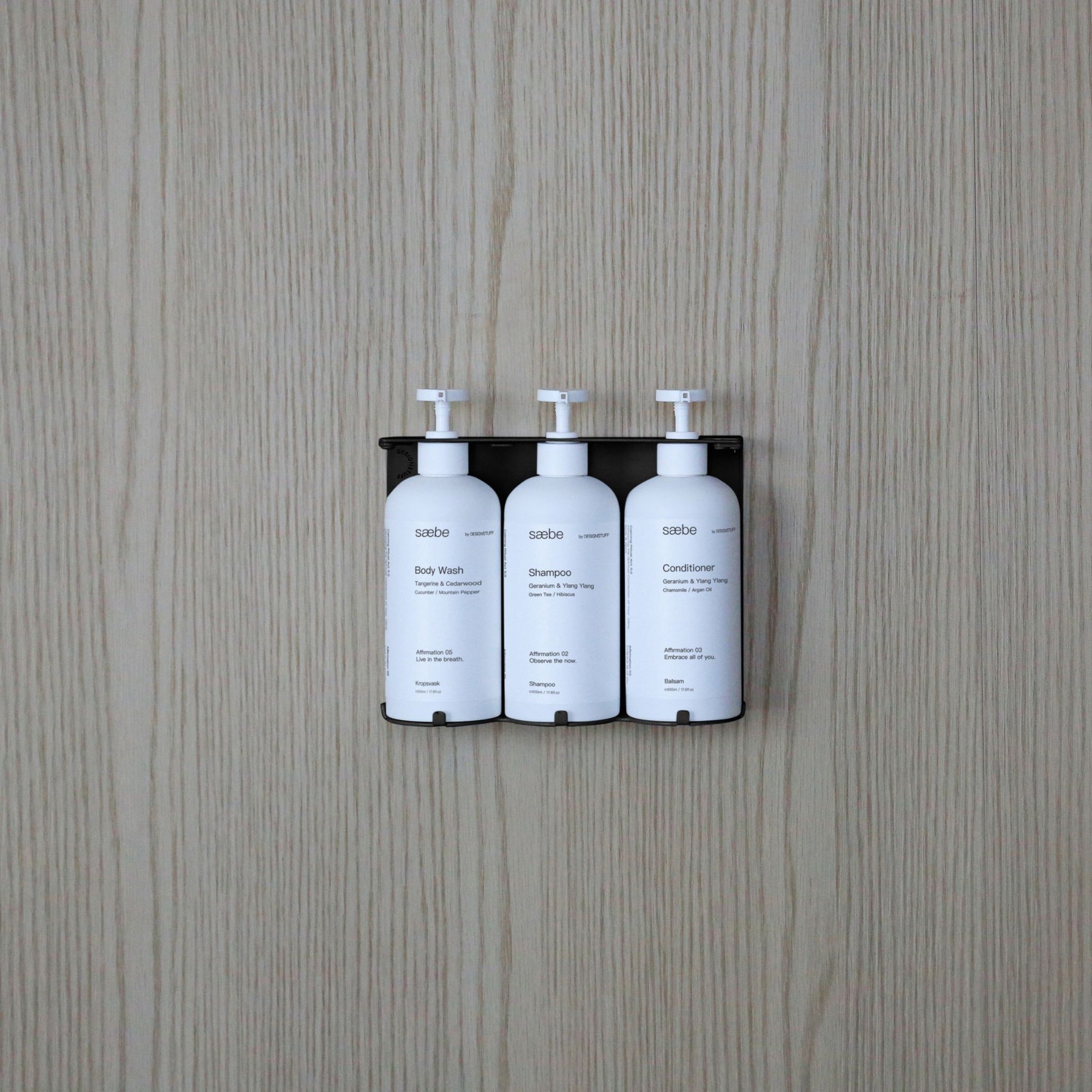 DESIGNSTUFF Lockable Soap Dispenser Holder, Triple 500ml, Black ...