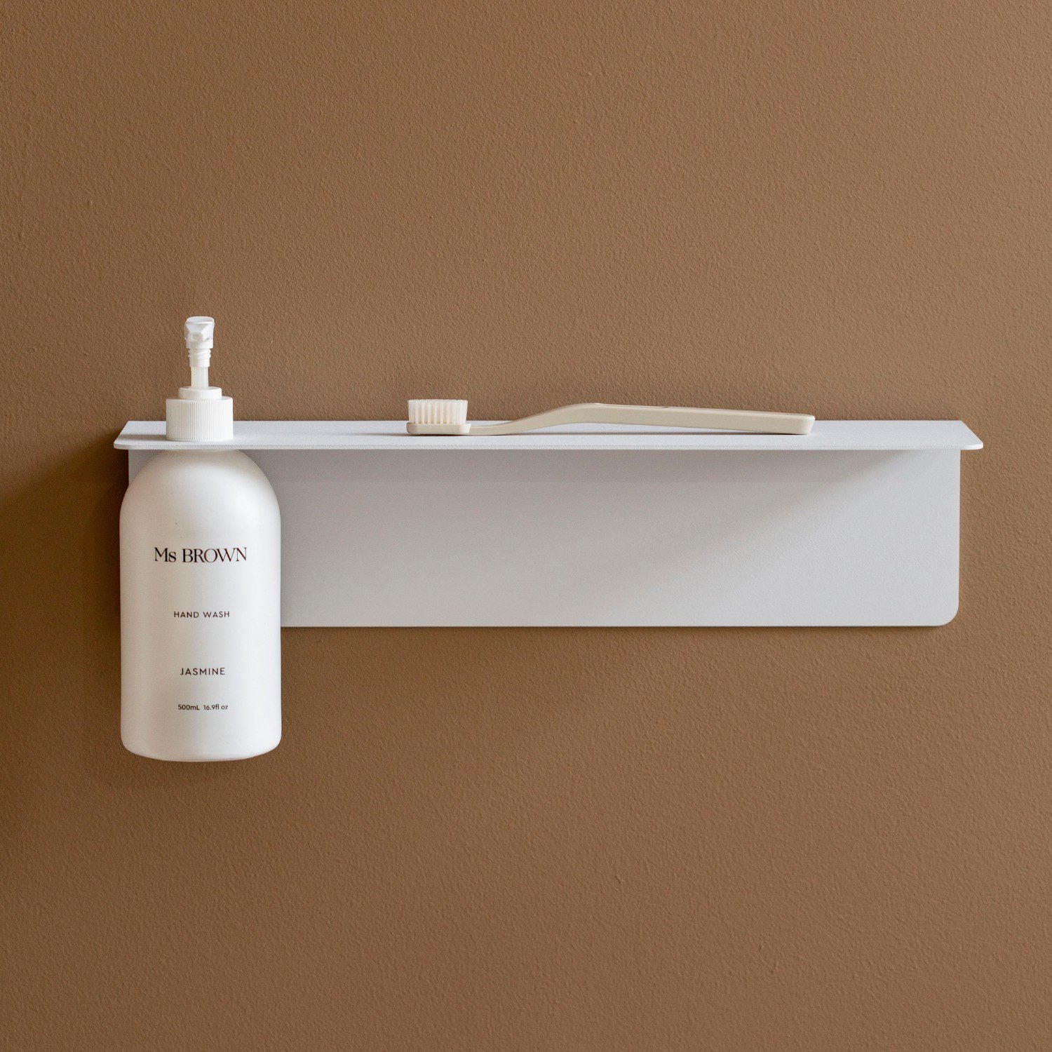 DESIGNSTUFF Shelf w/ Single Soap Dispenser Holder, L40 cm, White