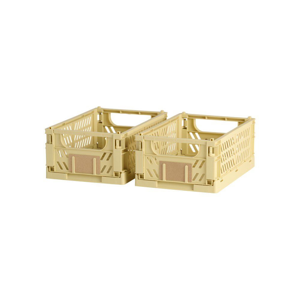 Get Yours: Slant Collapsible Crate, S, Straw (Set of 2)