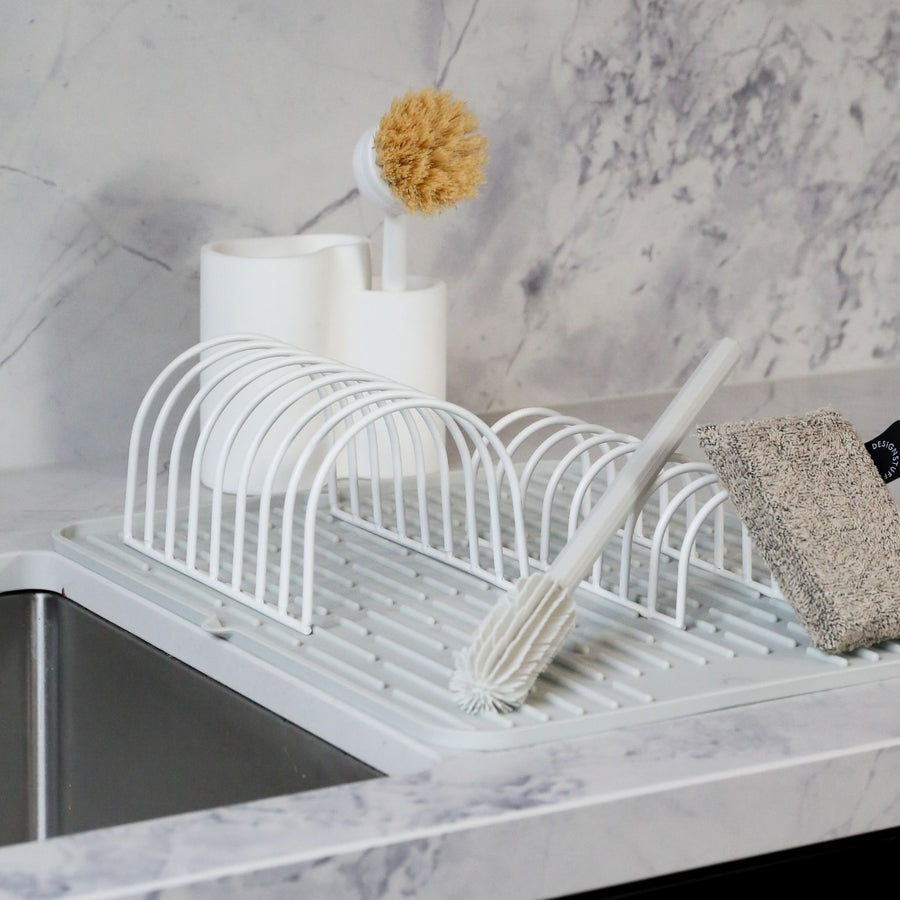 DESIGNSTUFF DRIP Dish Drainer, White (Set of 2)