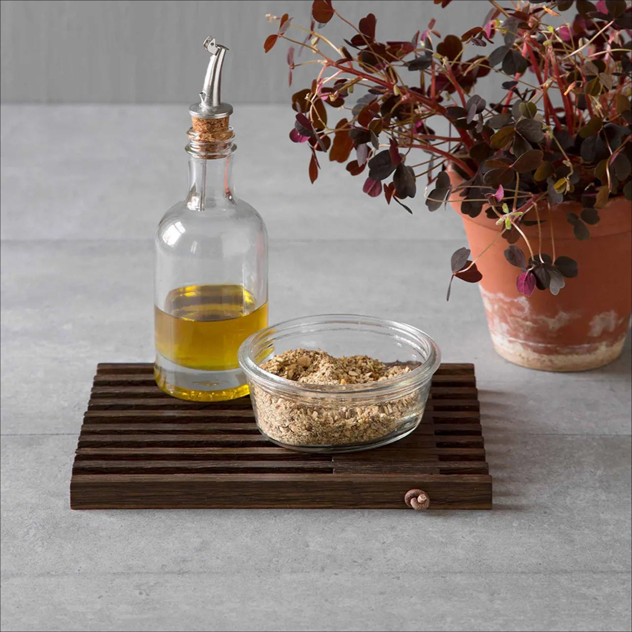 EKTA LIVING Table Frame Trivet, Smoked Oak