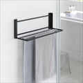 YAMAZAKI Tower Wall-Mounted Folding Clothes Rack, Black